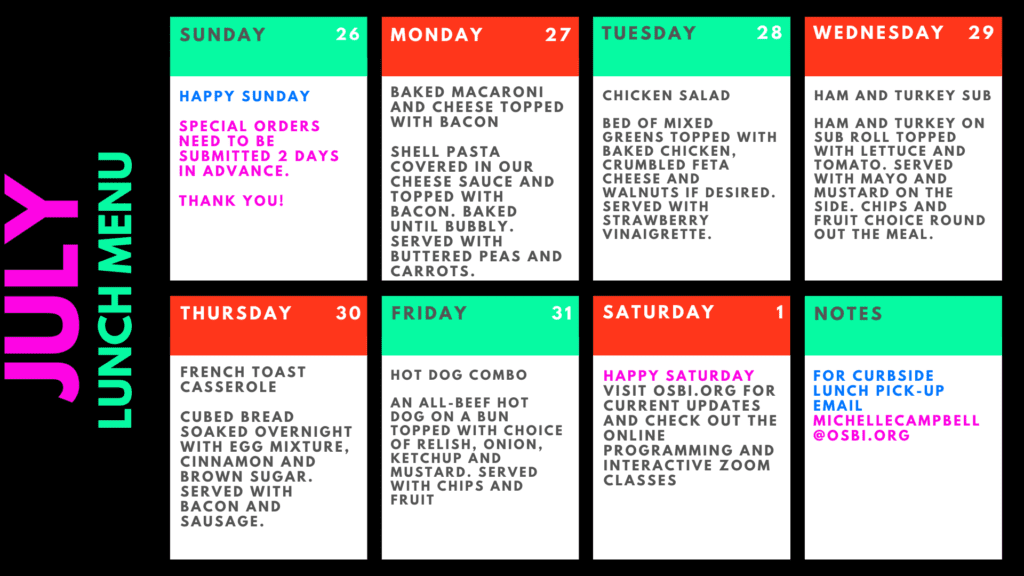 » Weekly Culinary Menus