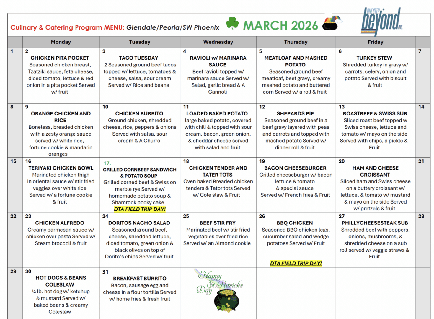 Weekly Culinary Menus | Weekly Meal Plan Downloads by OSBI